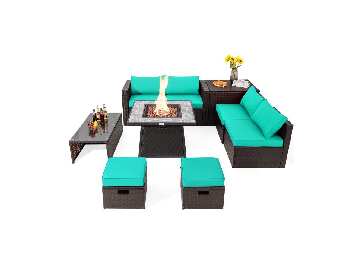 Click here for Slickblue 9 Pieces Patio Pe Wicker Sectional Set w... prices