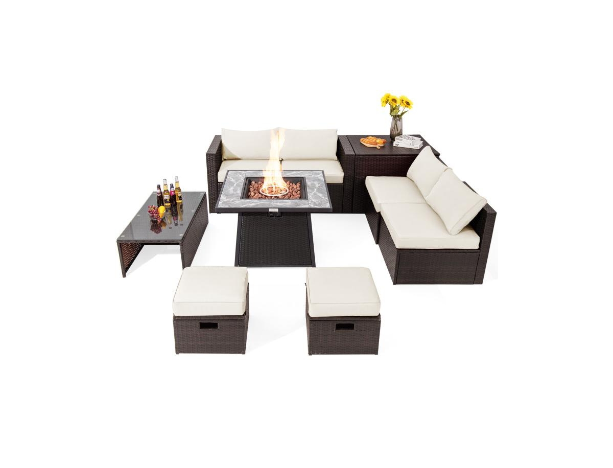 Click here for Slickblue 9 Pieces Patio Pe Wicker Sectional Set w... prices