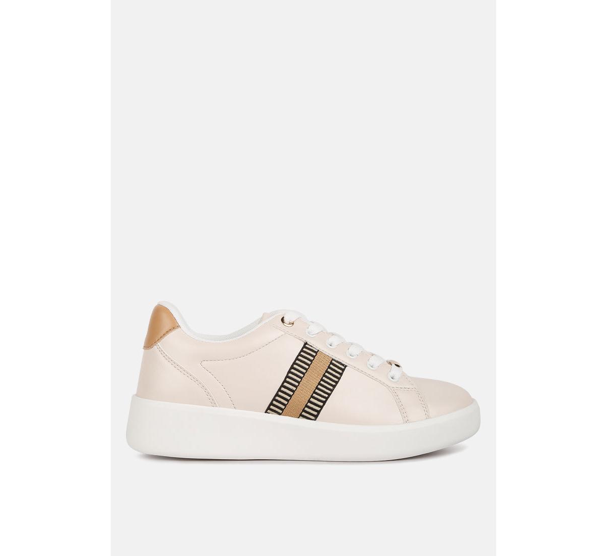 Click here for Women Loyalty Embroidery Detail Sneakers - Beige prices