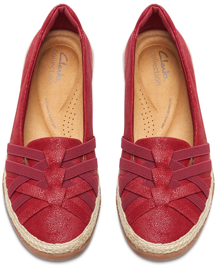 Clarks Women's Elaina Petal Woven-Vamp Jute-Trim Flats - Macy's
