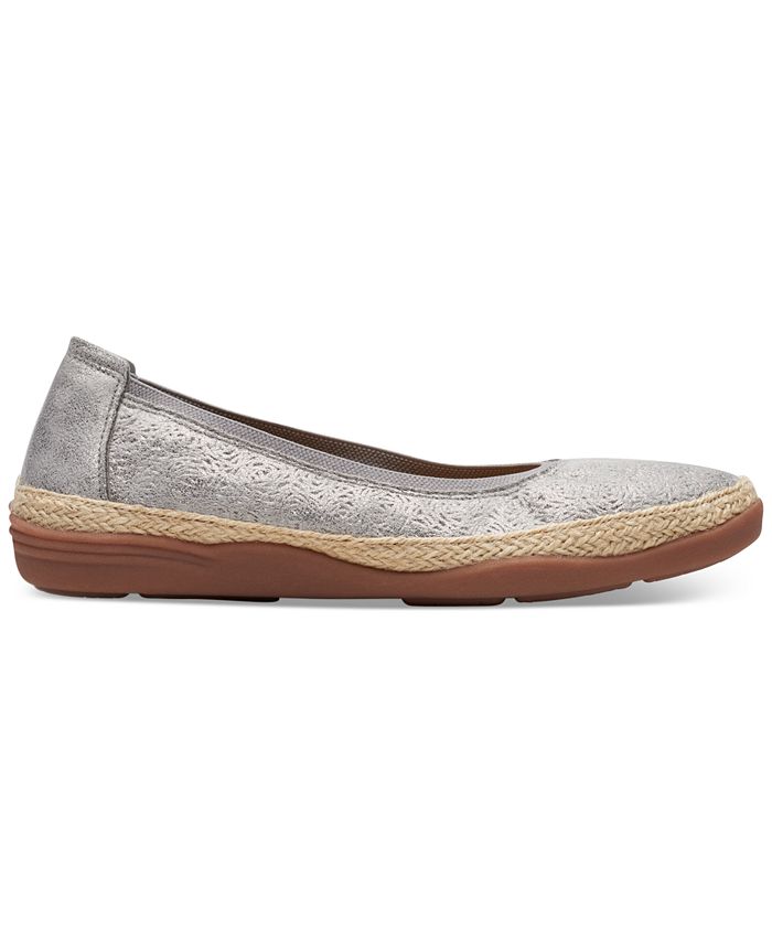 Clarks Women's Elaina Rae Textured Jute-Trim Flats - Macy's