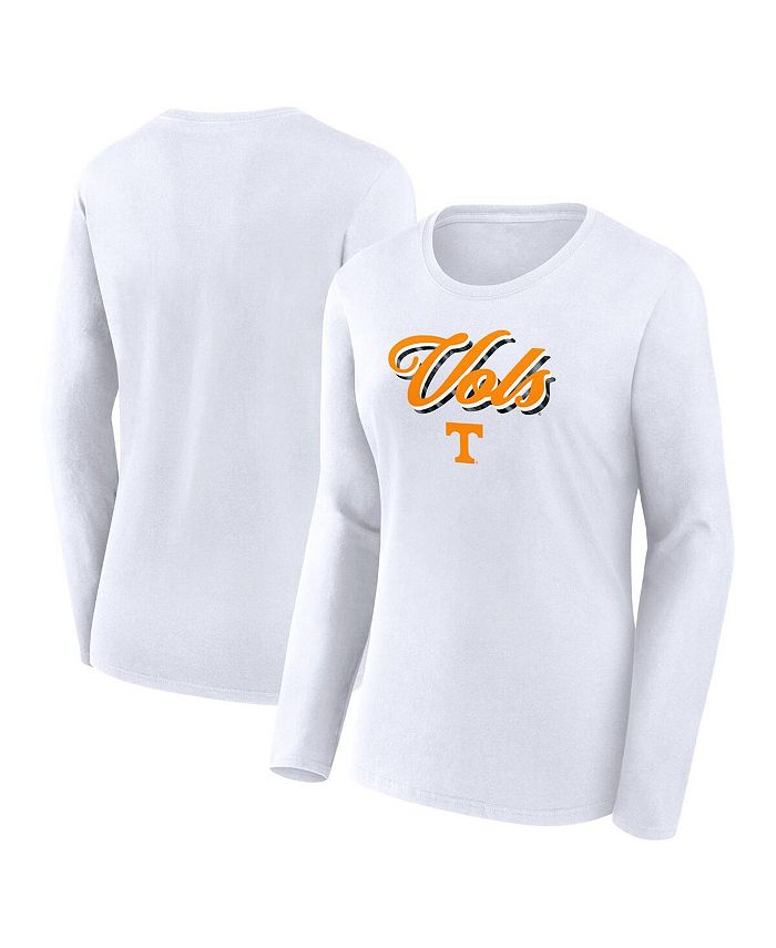 Fanatics Women's White Tennessee Volunteers Double Team Script Long ...