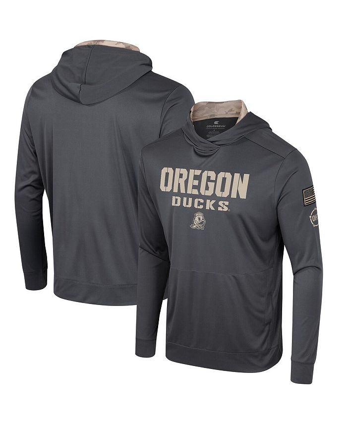 Colosseum Men's Charcoal Oregon Ducks OHT Military-Inspired Appreciation Long Sleeve Hoodie T ...