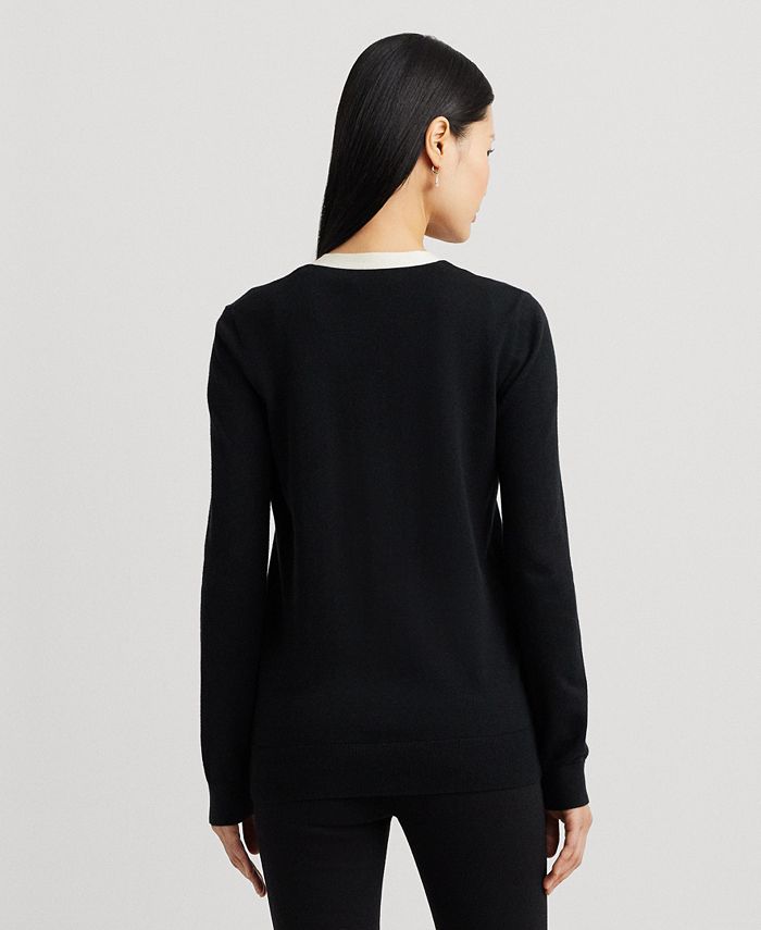 Lauren Ralph Lauren Women's Two-Tone Cardigan - Macy's