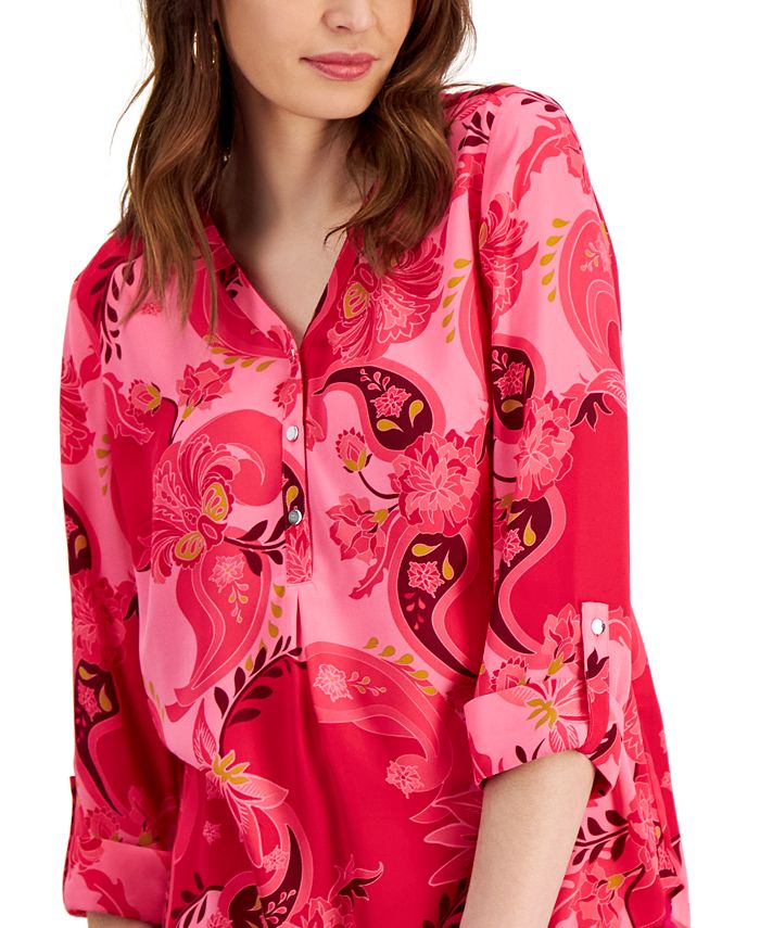 JM Collection Petite Glamorous Garden Utility Top, Created for Macy's ...