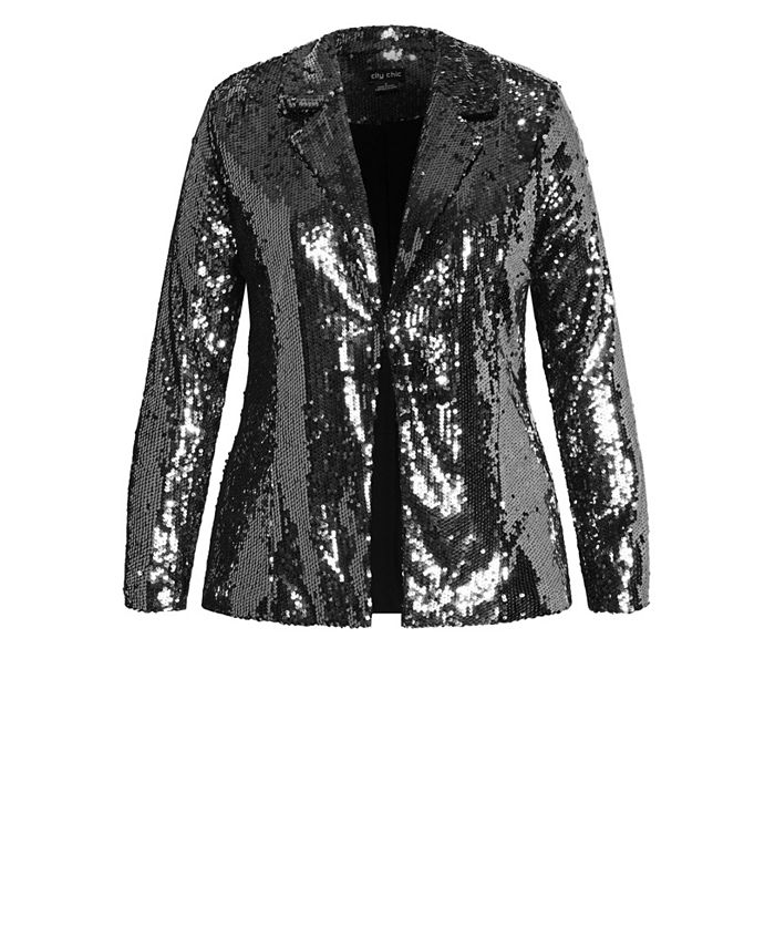 City Chic Plus Size Sequin Seduction Jacket Macys