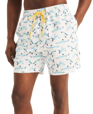 Nautica Men's Shark Week Printed 6" Swim Trunks - Macy's