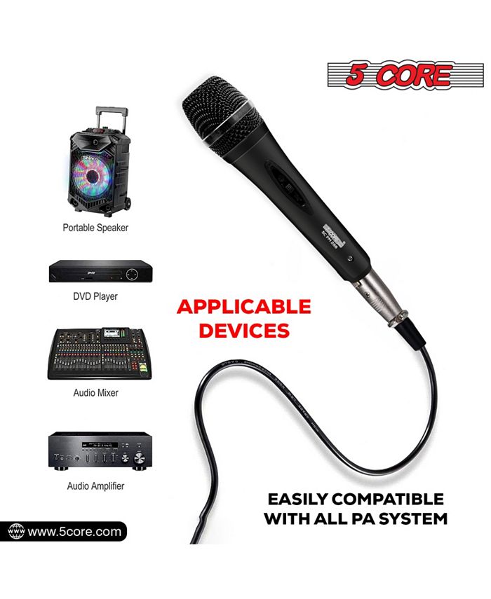 5 Core Microphone XLR Dynamic Mic Karaoke Singing Handheld Microfono ...