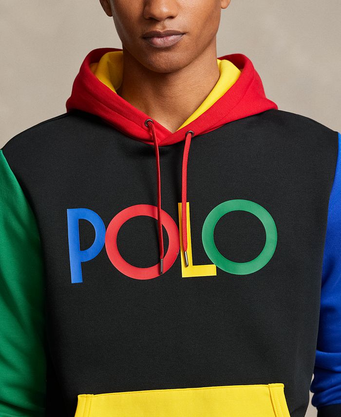 Polo Ralph Lauren Men's Logo Color-Blocked Double-Knit Hoodie - Macy's
