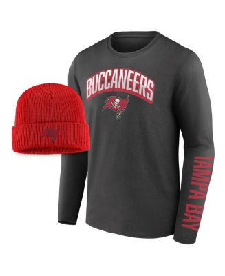 Men's Fanatics Pewter, Red Tampa Bay Buccaneers Long Sleeve T-shirt and ...