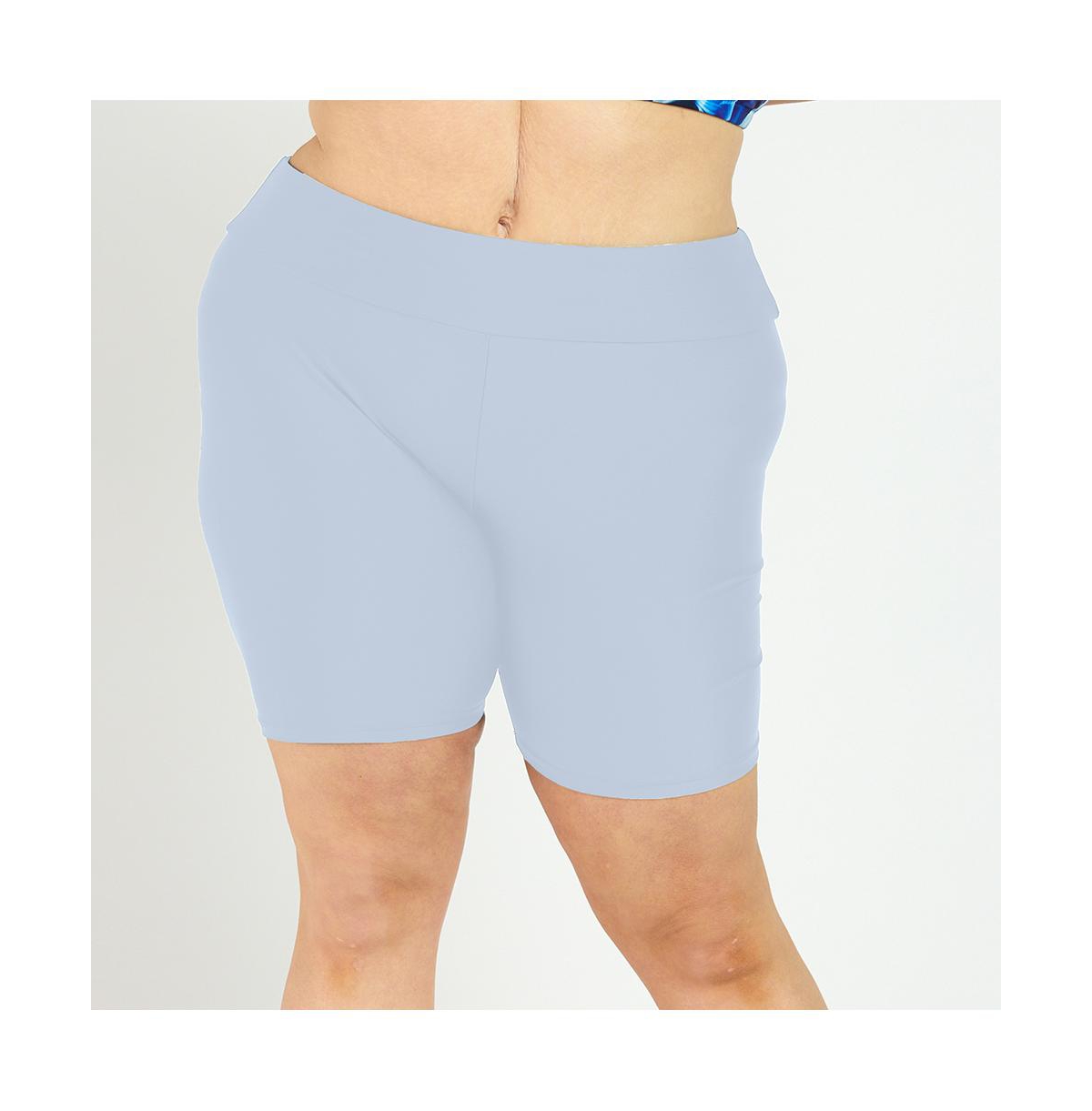 Click here for Calypsa Womens Plus Size Mid-Thigh Swim Shorts - D... prices