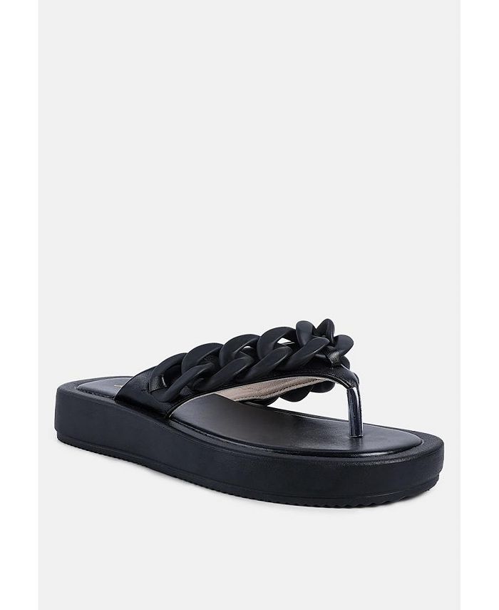 London Rag Zing Link Chain Thong Flats - Macy's