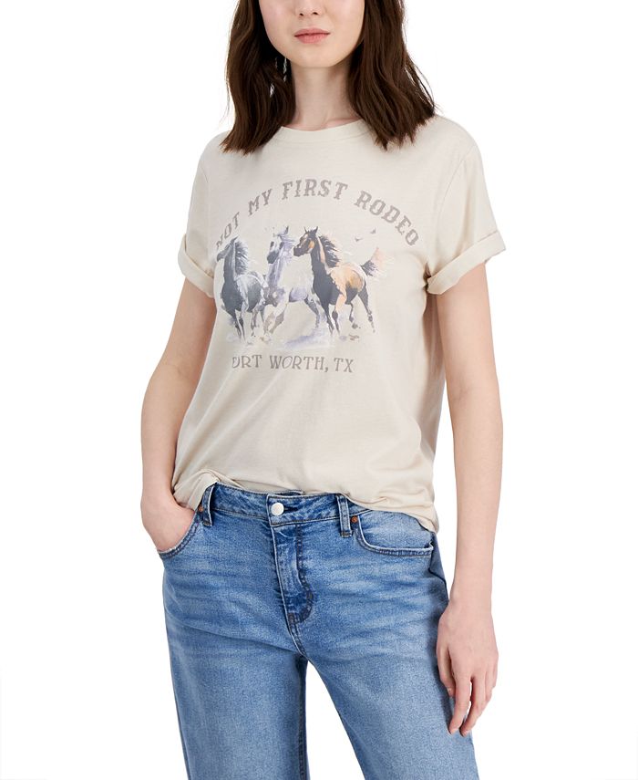 Grayson Threads, The Label Juniors' Rodeo Rolled-Cuff Crewneck Tee - Macy's
