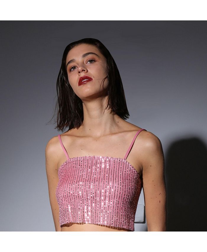 Walter Baker Women's Chellie Top- City Sequin Rose - Macy's