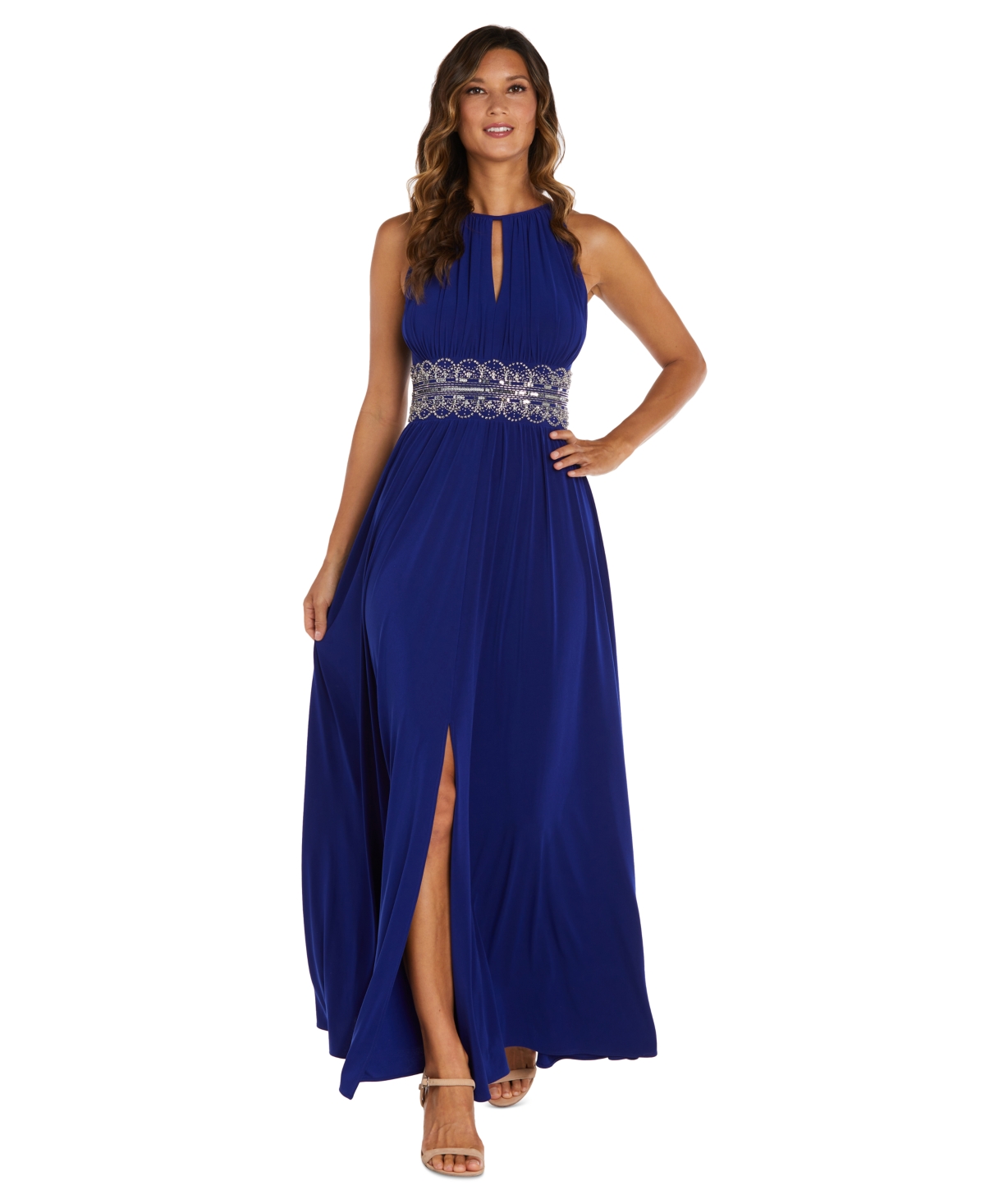Click here for R&M Richards Petite Beaded Gown - Royal Blue prices
