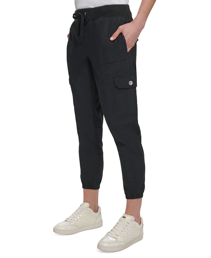 DKNY Women's Cotton Drawstring Cargo Joggers - Macy's