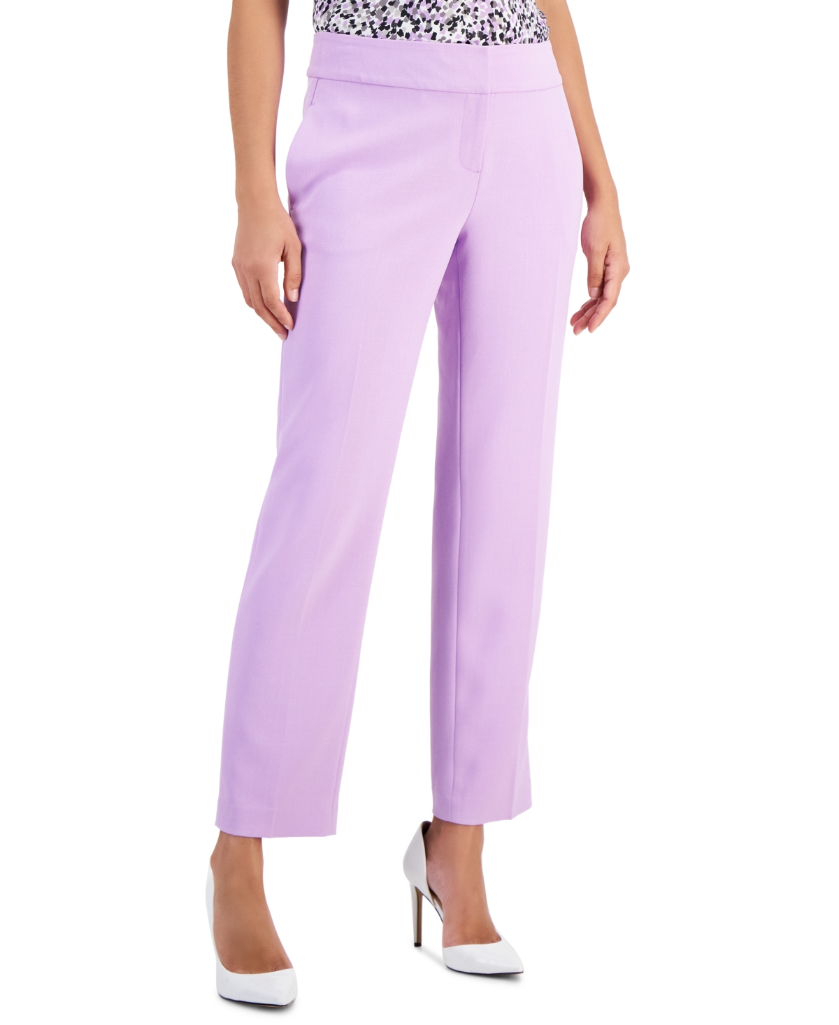 Kasper Women's Stretch-Crepe Straight-Leg Pants, Regular & Petite Sizes ...