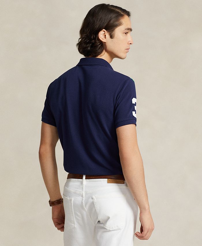 Polo Ralph Lauren Men's Custom Slim Fit Big Pony Mesh Polo Shirt - Macy's