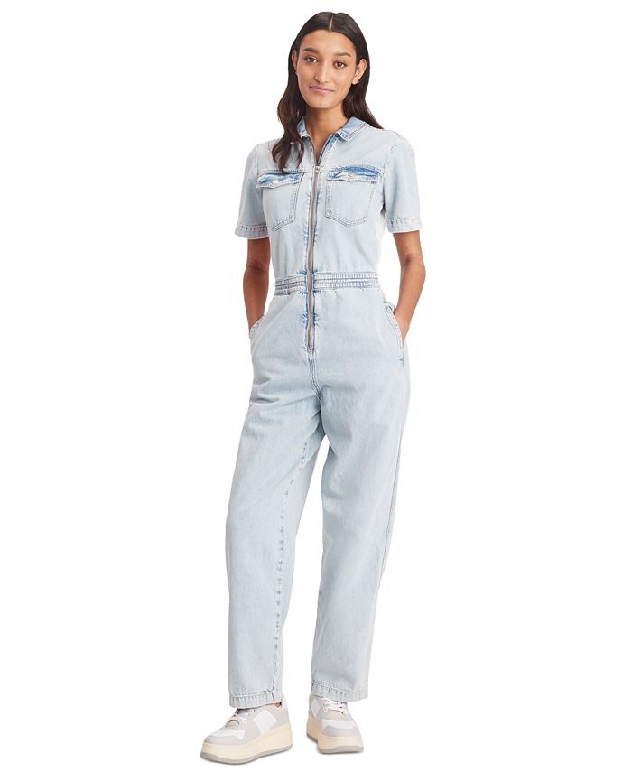Tommy Jeans Women's Denim Flag Boiler Jumpsuit - Macy's
