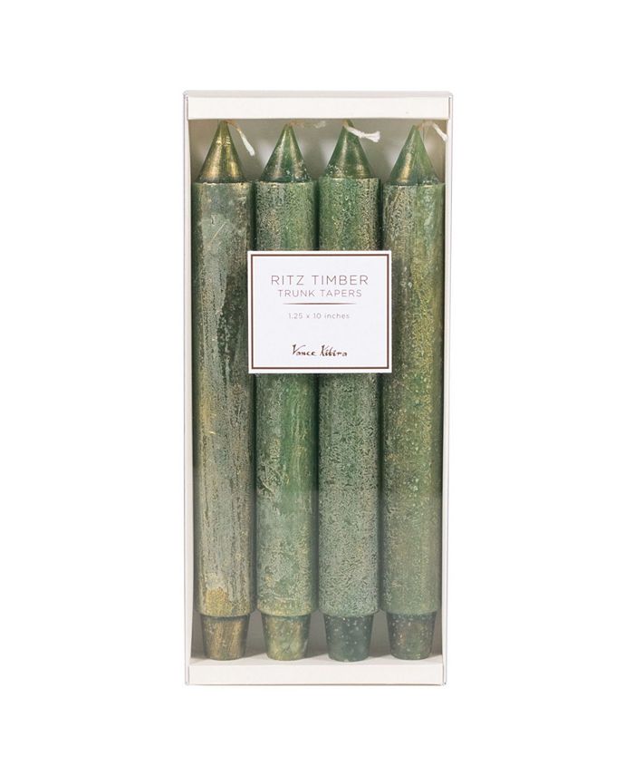 Vance Kitira 10" Ritz Timber Taper Candles, Set of 4 - Macy's