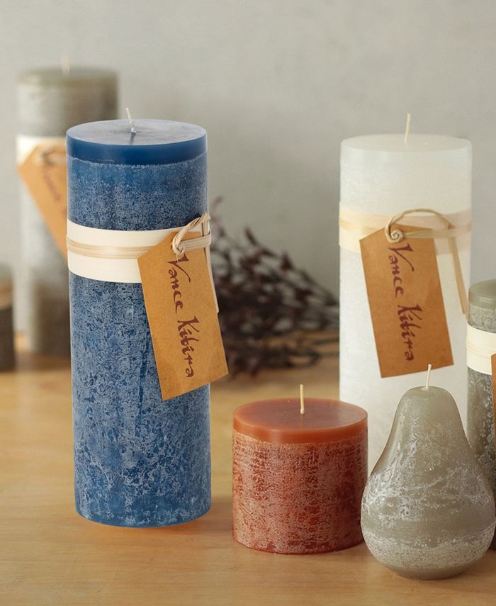 Vance Kitira 9" Timber Pillar Candle - Macy's