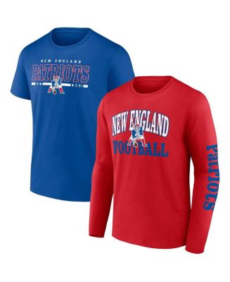 Men's Fanatics Red, Royal New England Patriots Throwback T-shirt Combo ...