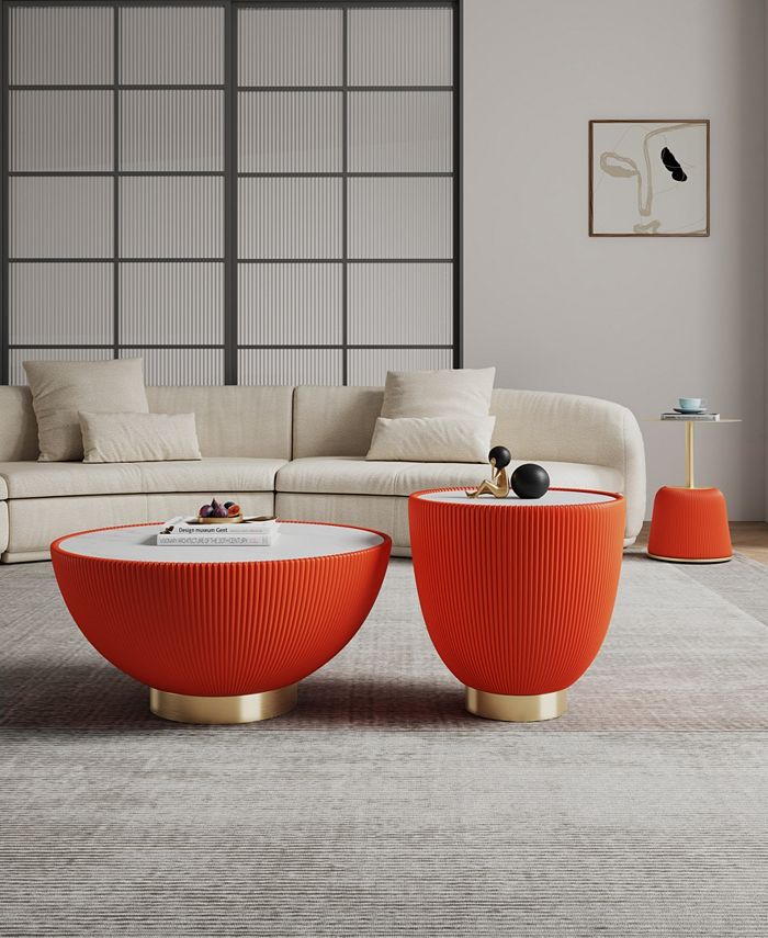 Manhattan Comfort Anderson 3-Piece Leatherette Upholstered Coffee Table ...