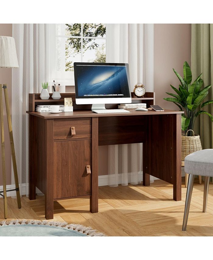 Slickblue 48 Inch Computer Desk Writing Workstation with Drawer and ...