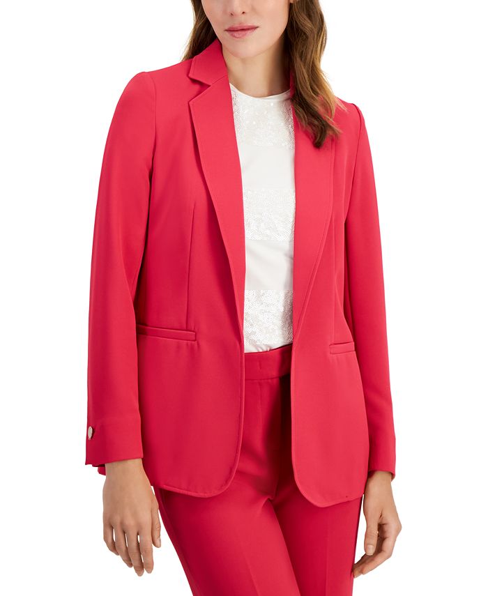 Anne Klein Women's Solid Open-Front Notched-Collar Jacket - Macy's