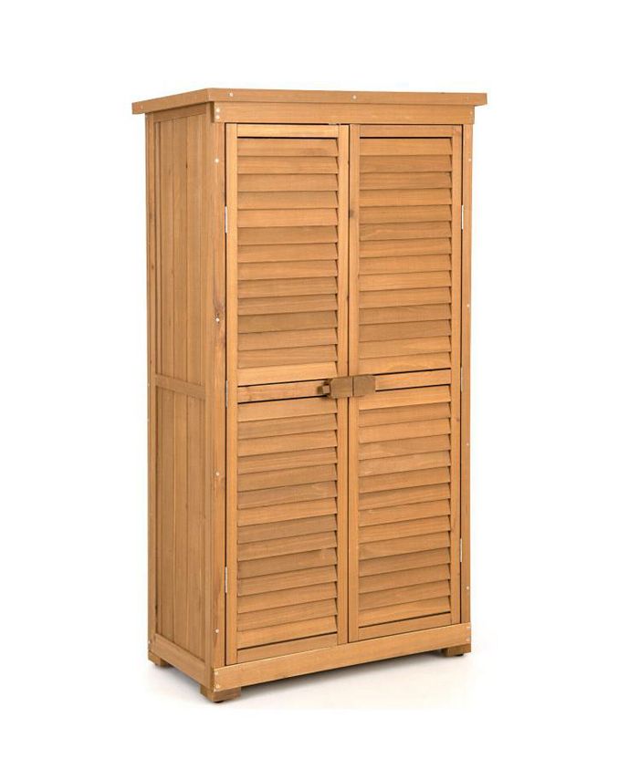 Slickblue Outdoor Wooden Garden Tool Storage Cabinet - Macy's