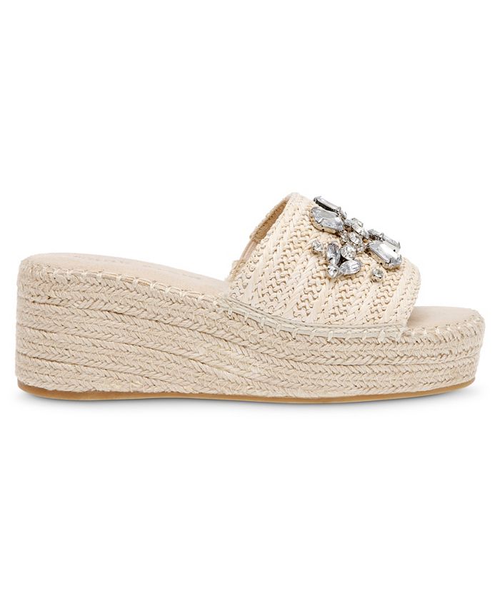 Anne Klein Women's Crystal Espadrille Wedge Sandals - Macy's