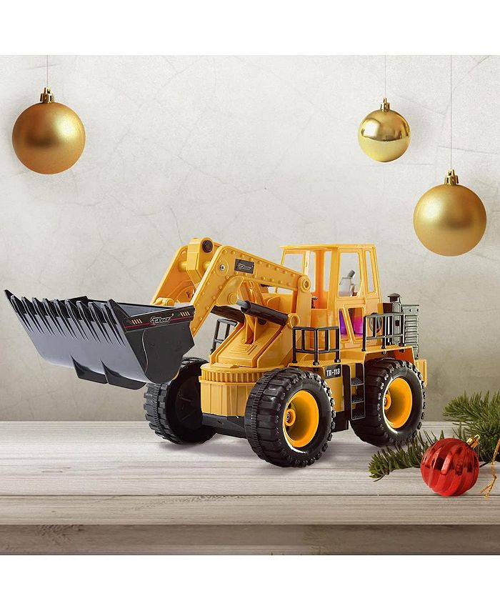 Top Race Remote Control Tractor Toy Front Loader with Lights & Sounds ...