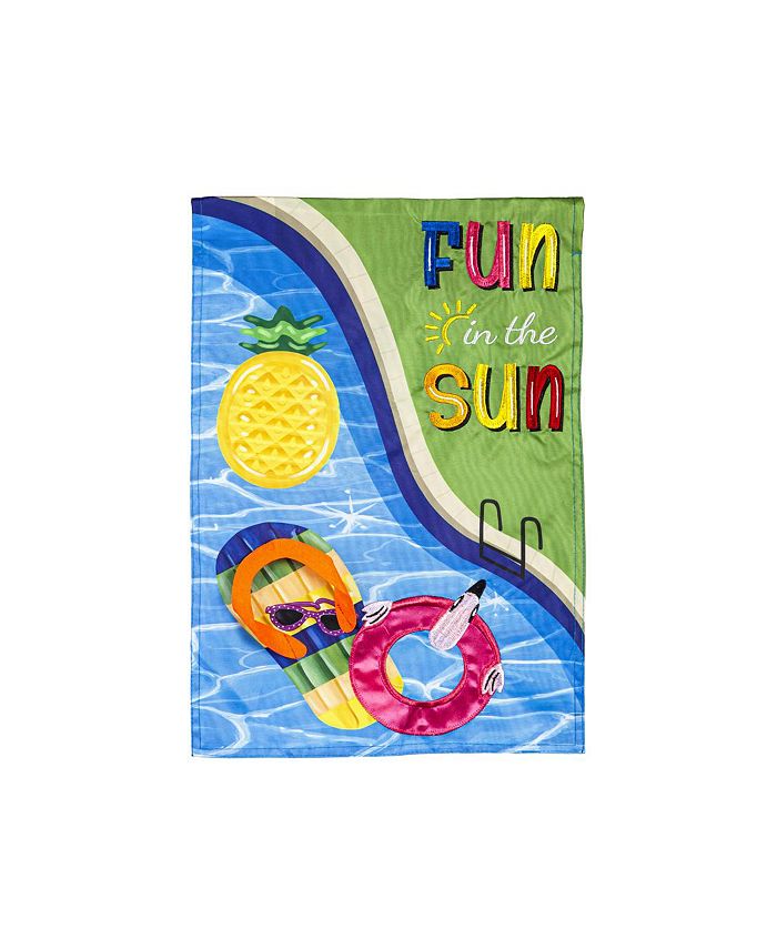Evergreen Fun in the Sun Pool Day Garden Applique Flag - Macy's