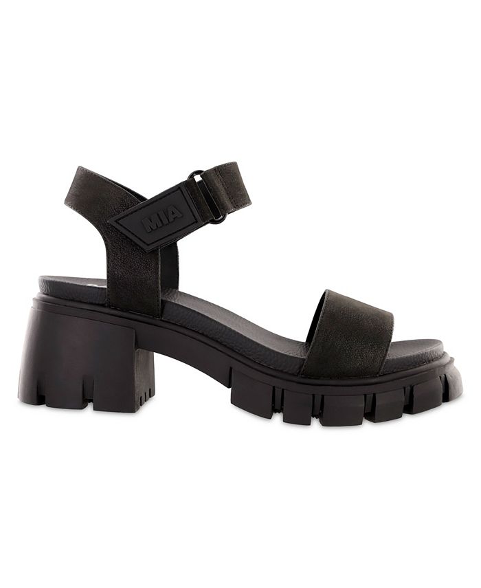 MIA Women's Skyler Heeled Lug Sole Sandals - Macy's