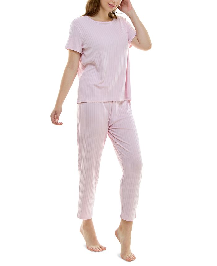 Roudelain Women's 2-Pc. Cropped Pointelle Pajamas Set - Macy's