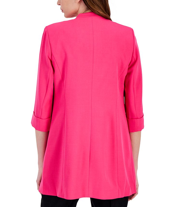 Kasper Women's Stand-Collar Open-Front Stretch Crepe Topper - Macy's