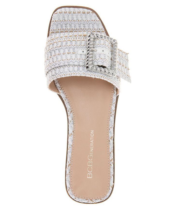 BCBGeneration Women's Mollie Buckled Slide Flat Sandals - Macy's