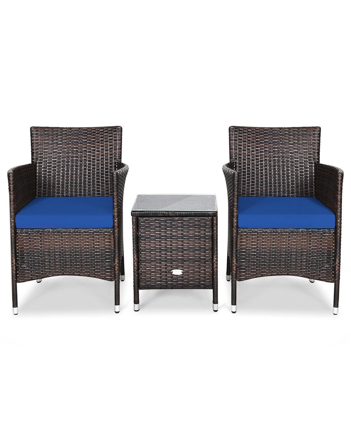 Click here for 3 Pcs Outdoor Rattan Wicker Furniture Set - Navy prices