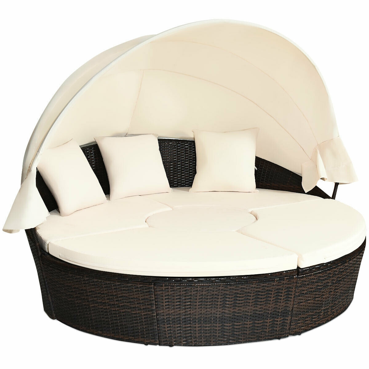 Click here for Slickblue Patio Round Daybed Rattan Furniture Sets... prices