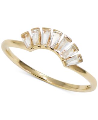 Jac + Jo by Anzie White Topaz Baguette Ring (1/3 ct. t.w.) in 14k Gold ...