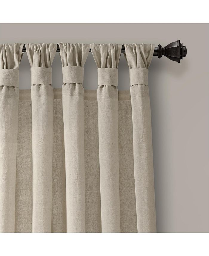 Lush Decor Burlap Knotted Tab Top Window Curtain Panels - Macy's