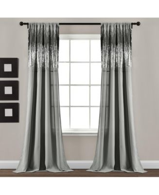 Shimmer Sequins Window Curtain Panels - Macy's
