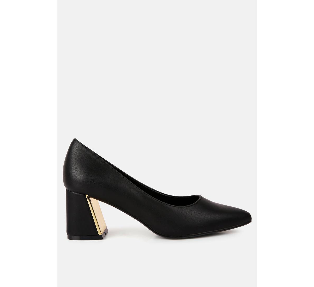 Click here for Casey Metallic Detail Block Heel Pumps Women - Bla... prices