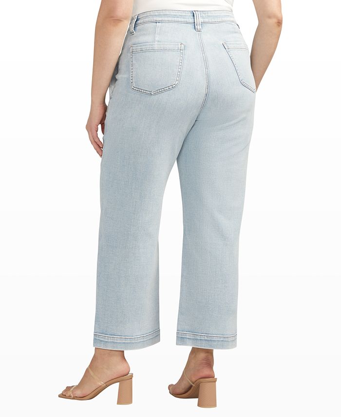 JAG Plus Size Sophia High Rise Wide Leg Cropped Jeans - Macy's