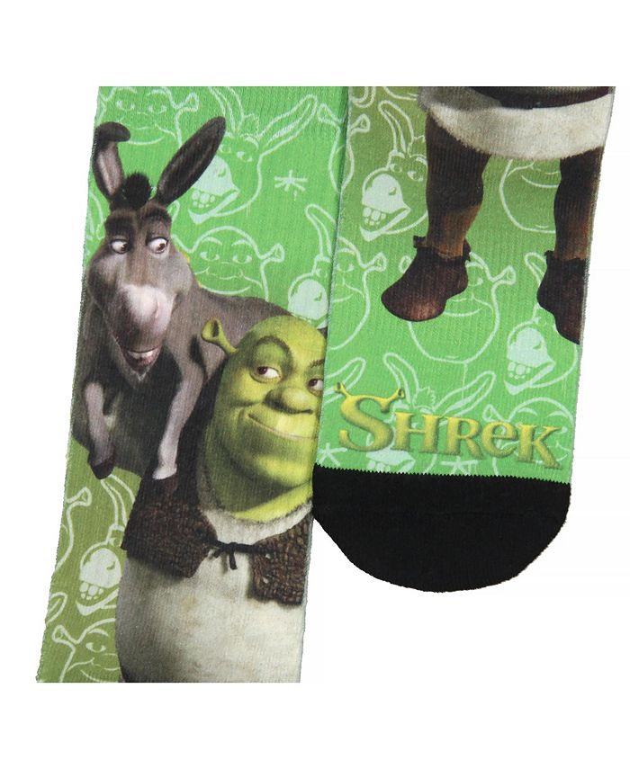Shrek Donkey and Shrek Sublimated All Over Print Crew Socks Adult ...