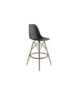 Inmod Molded Plastic Counter Stool with Wood Legs (Set of 2) - Macy's