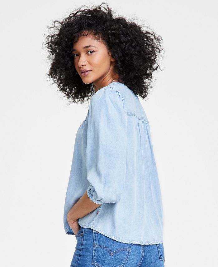 Levi's Women's Halsey 3/4-Sleeve Blouse - Macy's