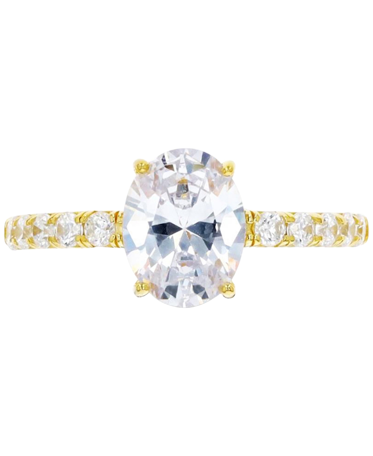 Click here for Cubic Zirconia Oval Ring in 14k Gold-Plated Sterli... prices