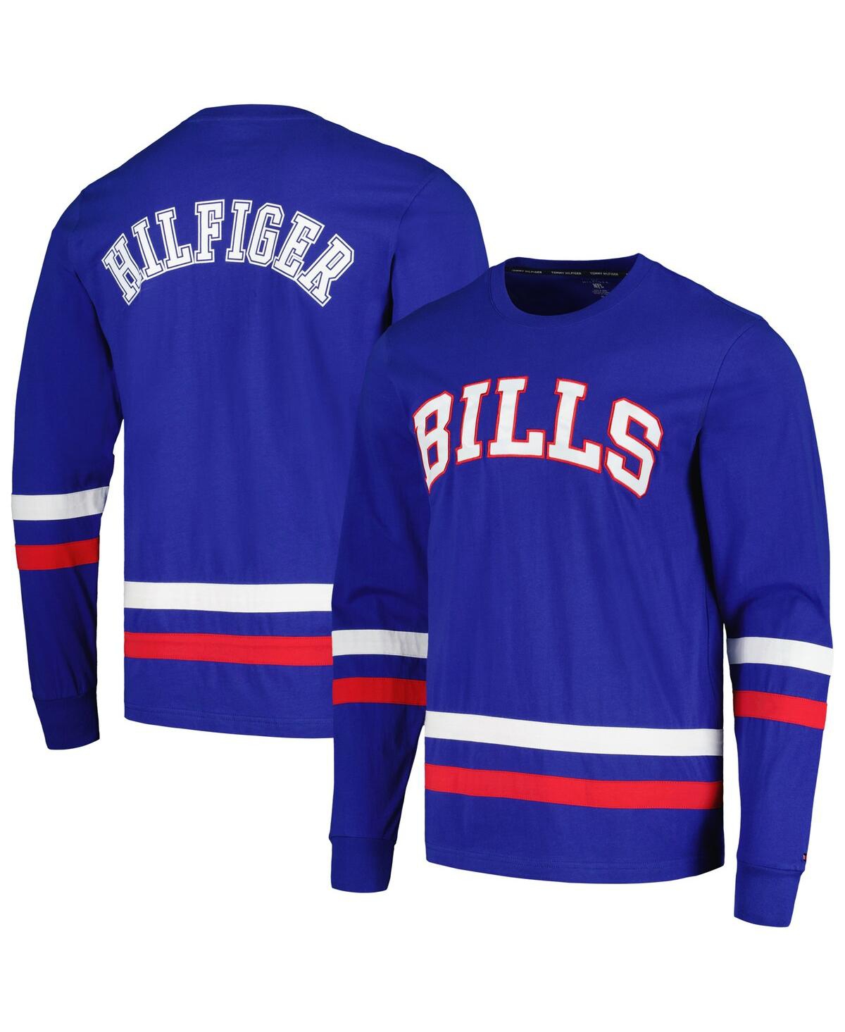 Mens Tommy Hilfiger Royal  Red Buffalo Bills Nolan Long Sleeve T-shirt - Royal  Red