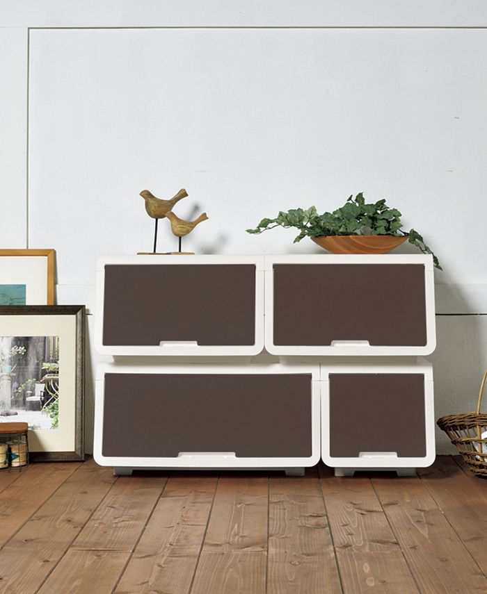 JEJ Astage Medium Brown Bin with Flip-Open Lid - Macy's